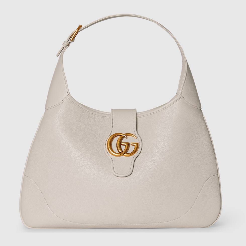 Aphrodite medium shoulder bag in light grey leather | GUCCI® ZA
