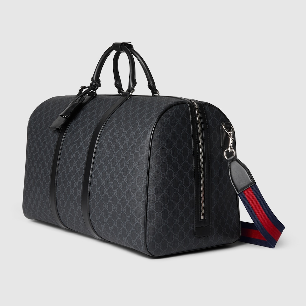 Large GG duffle bag in black GG Supreme | GUCCI® UK
