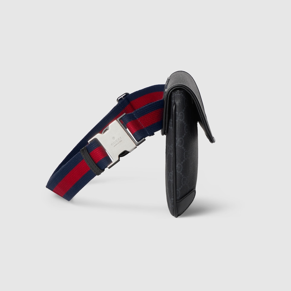 GG Black small belt bag in black GG Supreme | GUCCI® ES