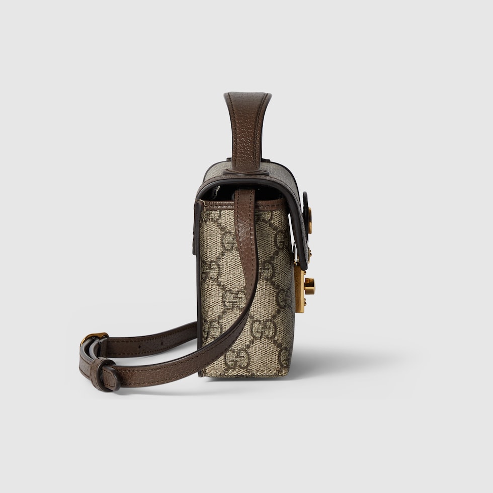 Ophidia mini top handle bag in beige and ebony Supreme | GUCCI® US