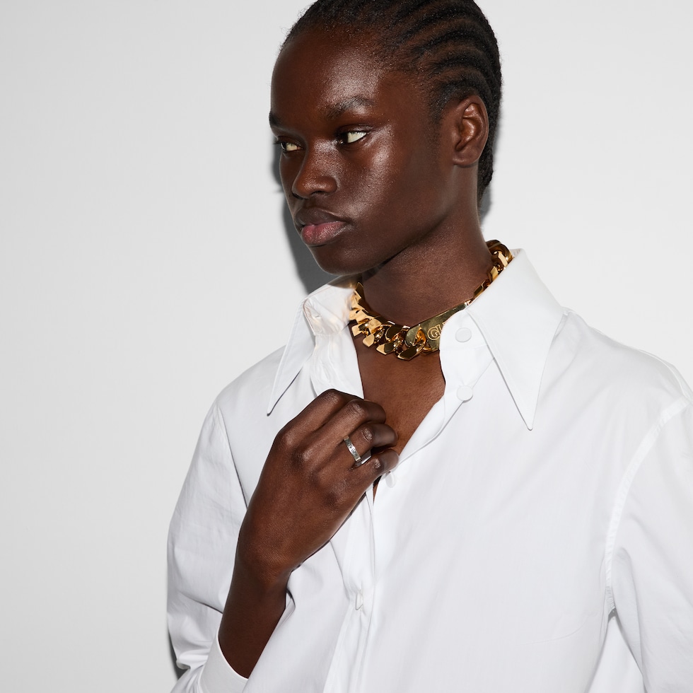 Anillo fino Icon de 18 quilates en oro blanco | GUCCI® ES