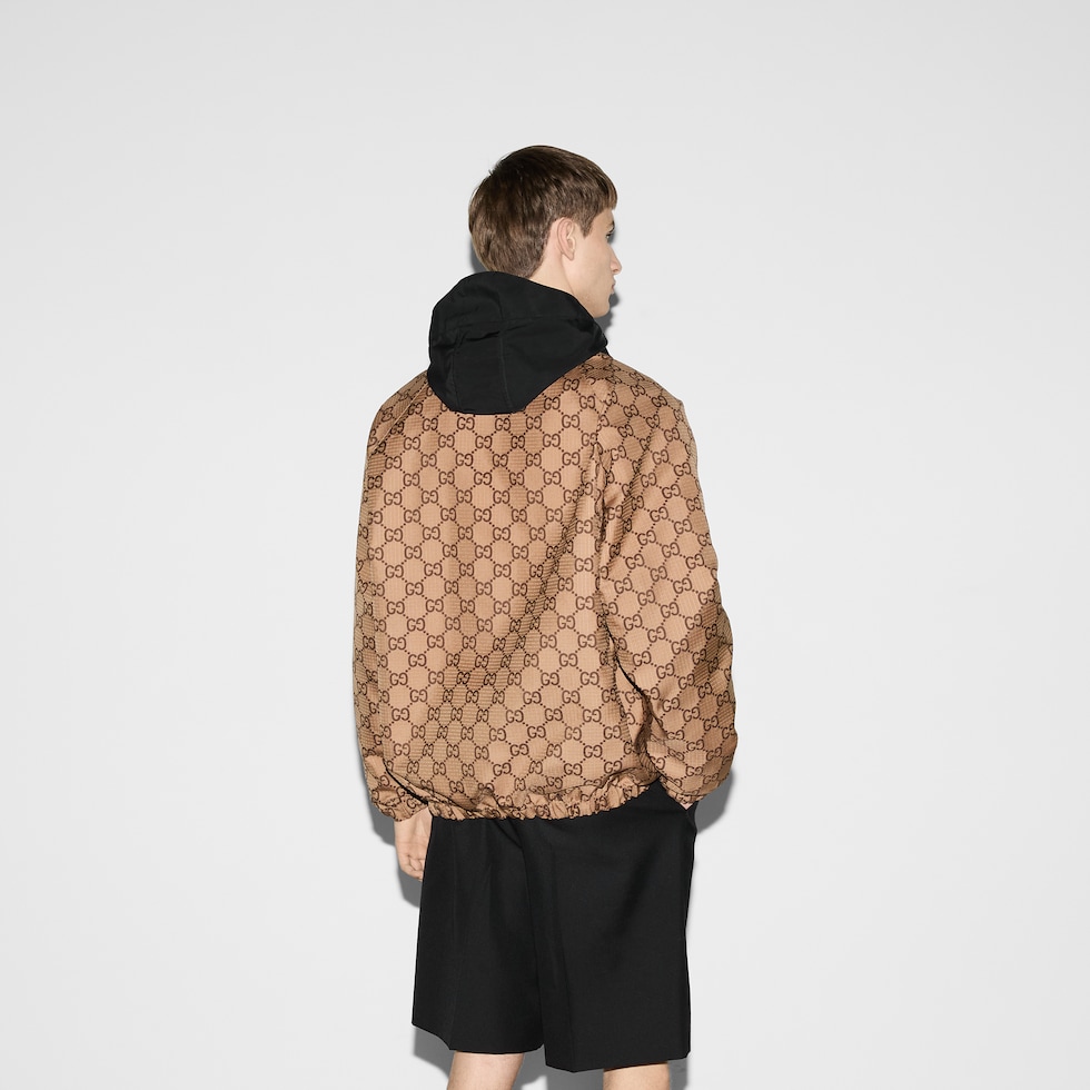 Reversible GG canvas jacket in black | GUCCI® US