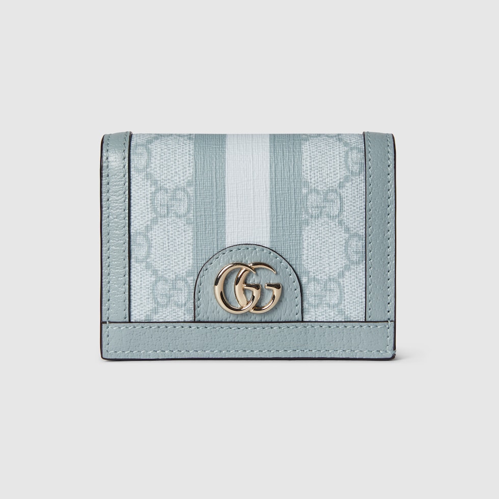Ophidia card case wallet in dusty blue GG Supreme | GUCCI® SE