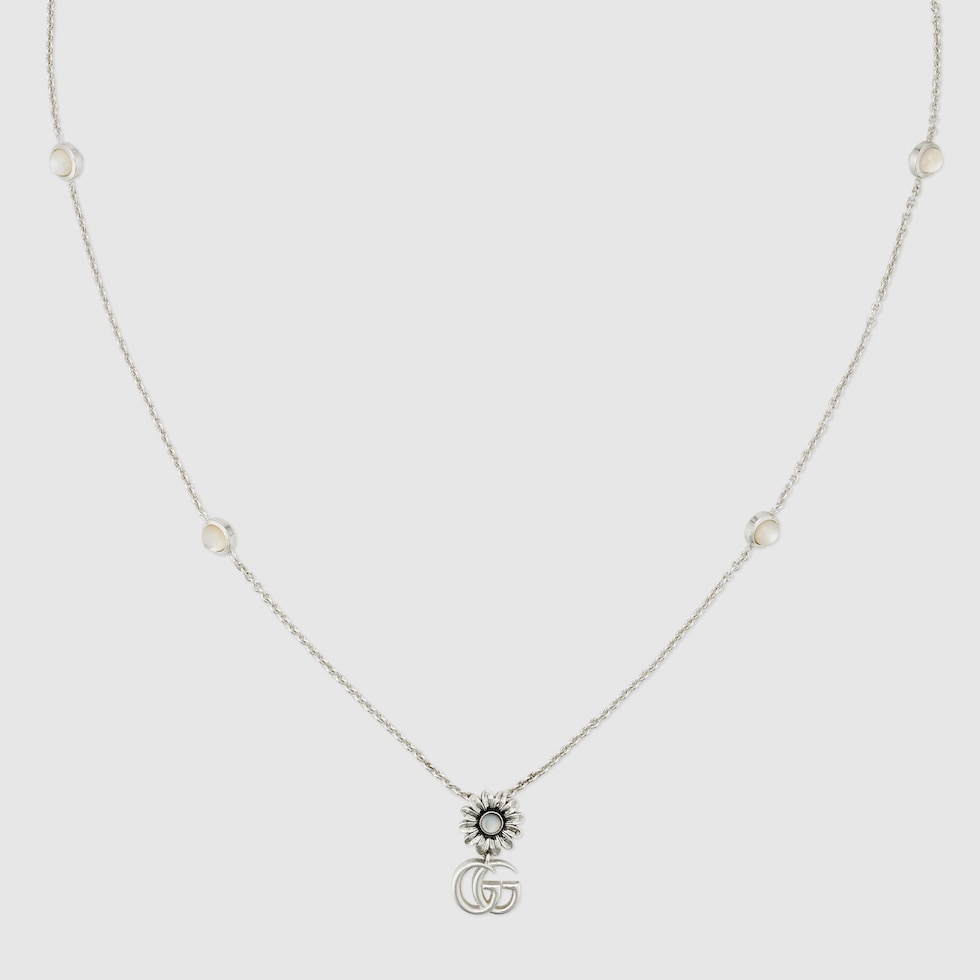 Collar GG Marmont de nácar en plata de ley 925 | GUCCI® ES