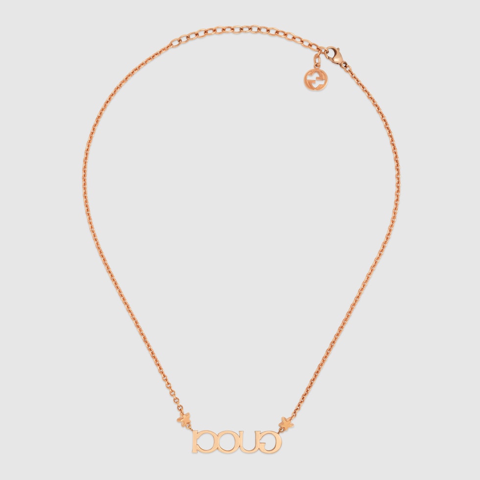 'GUCCI' letter necklace in rose gold-toned | GUCCI® US