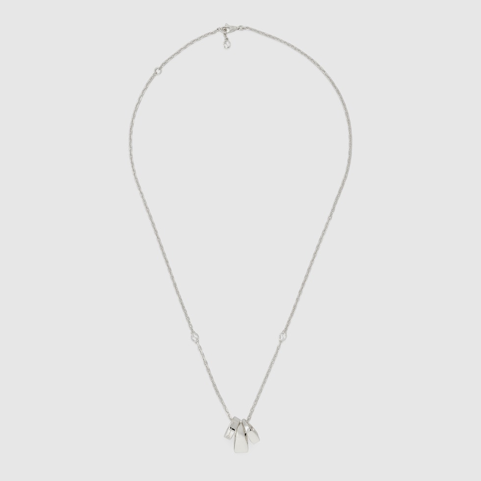 Diagonal Interlocking G necklace in 925 sterling silver | GUCCI® US