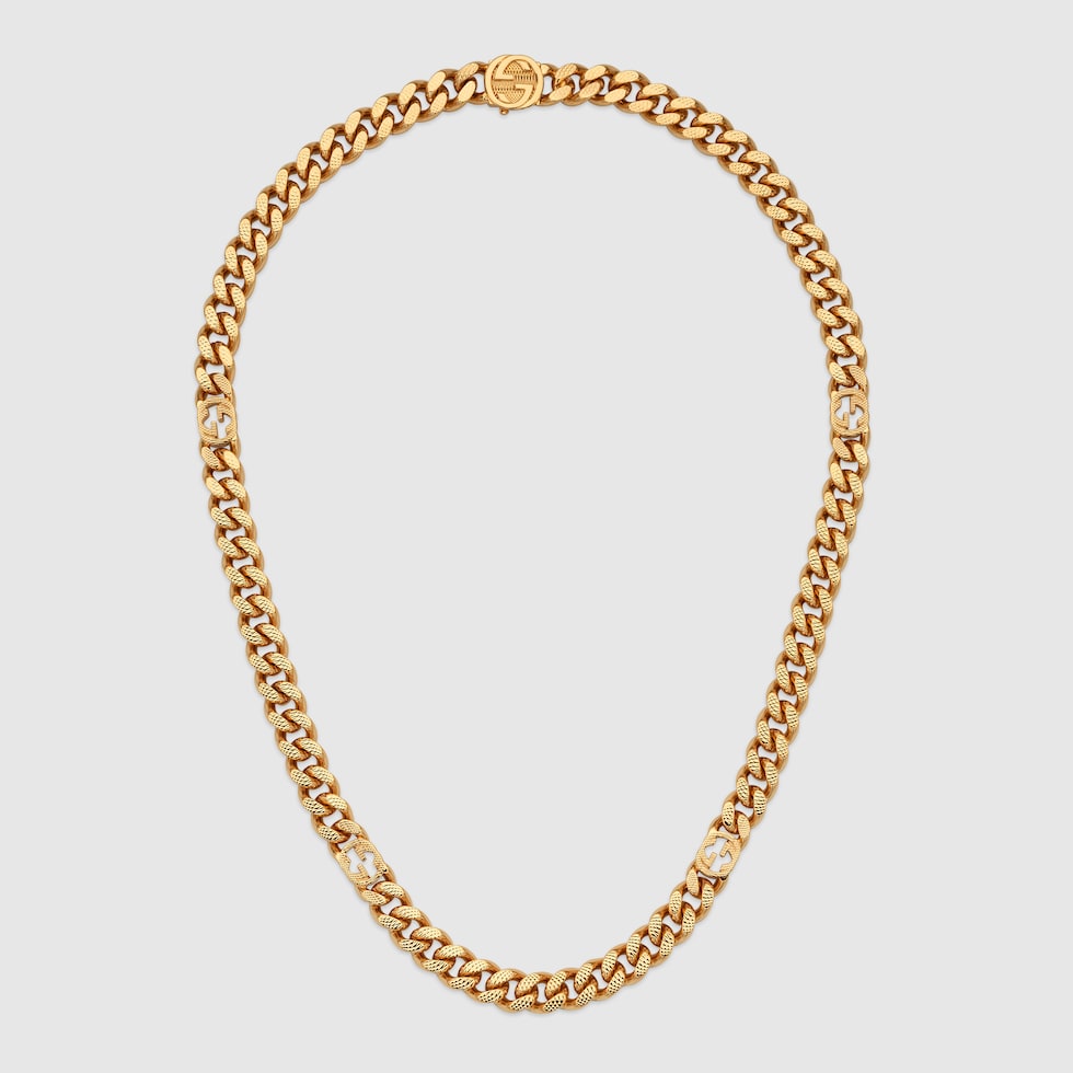 Collar Gucci Interlocking en metal de color oro amarillo | GUCCI® ES