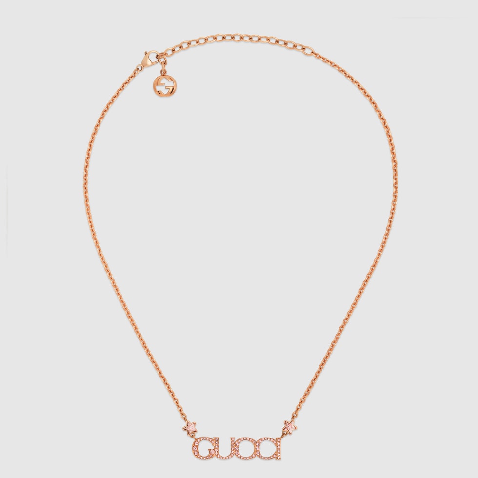 'GUCCI' letter necklace in rose gold-toned | GUCCI® US