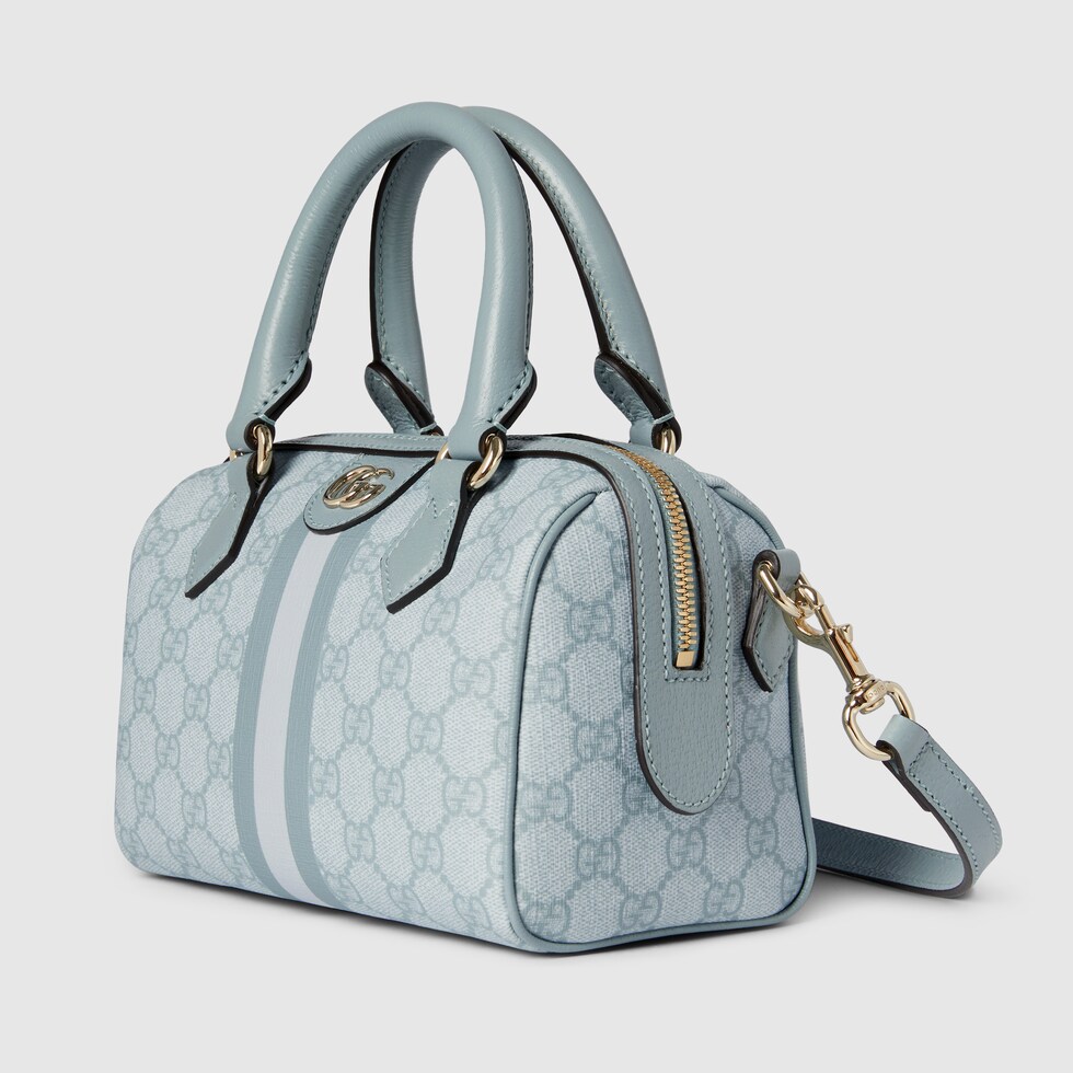 Ophidia GG mini top handle bag in dusty blue GG Supreme | GUCCI® TR