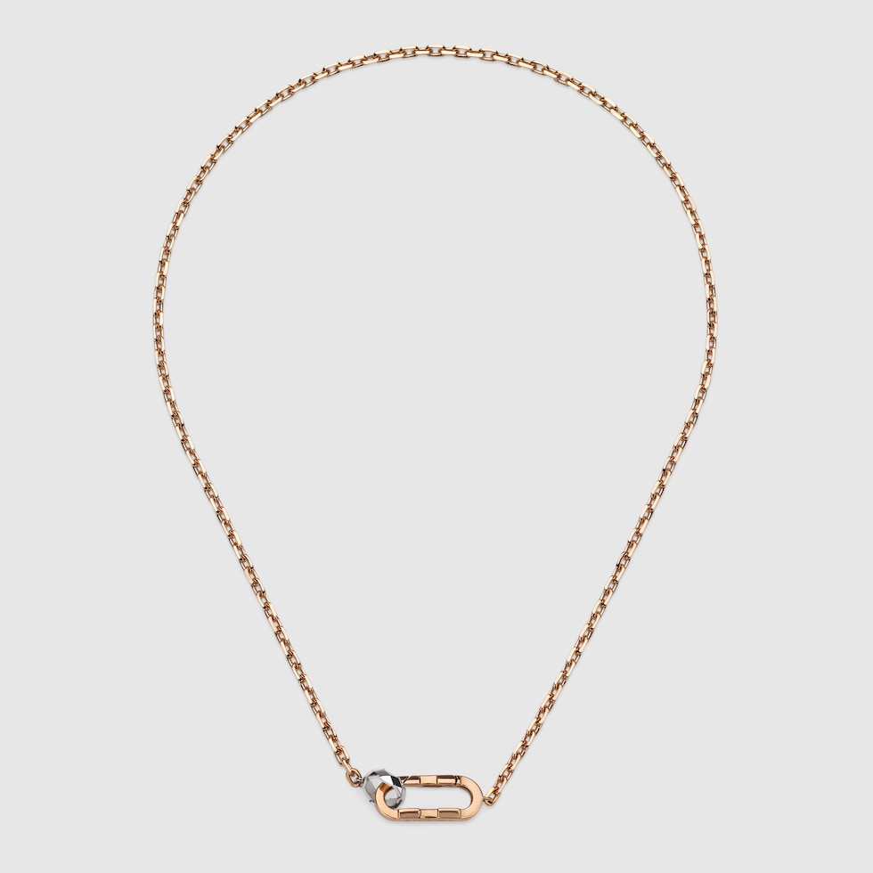 Gucci Link to Love 18k chain necklace in 18k rose gold | GUCCI® US