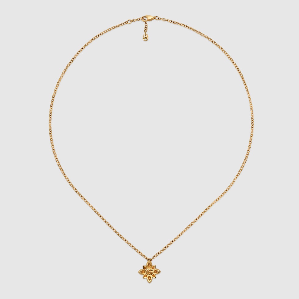 Gucci Flora 18k chain necklace in 18k yellow gold | GUCCI® US