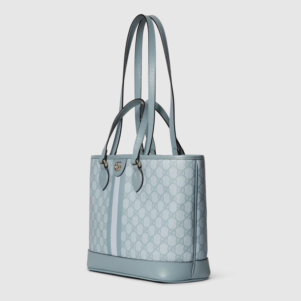 Ophidia small tote bag in dusty blue GG Supreme | GUCCI® GR
