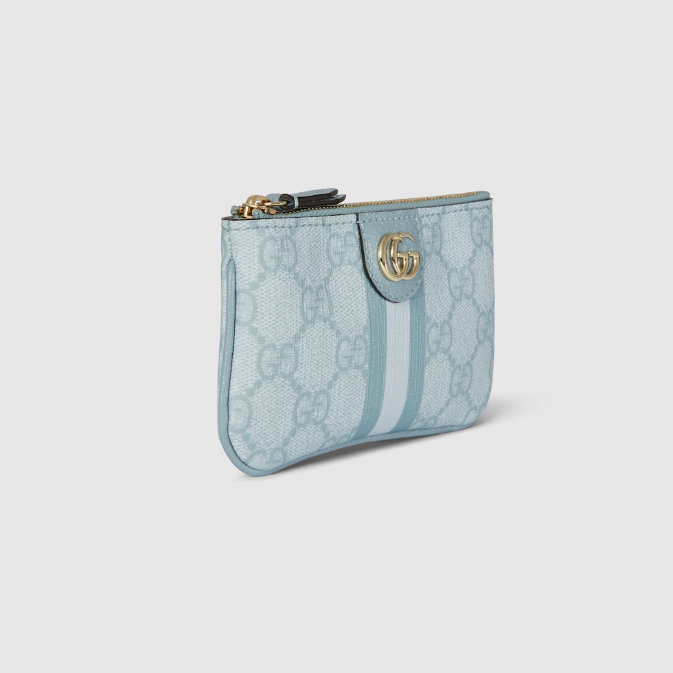 Ophidia GG key case in dusty blue GG Supreme | GUCCI® CZ