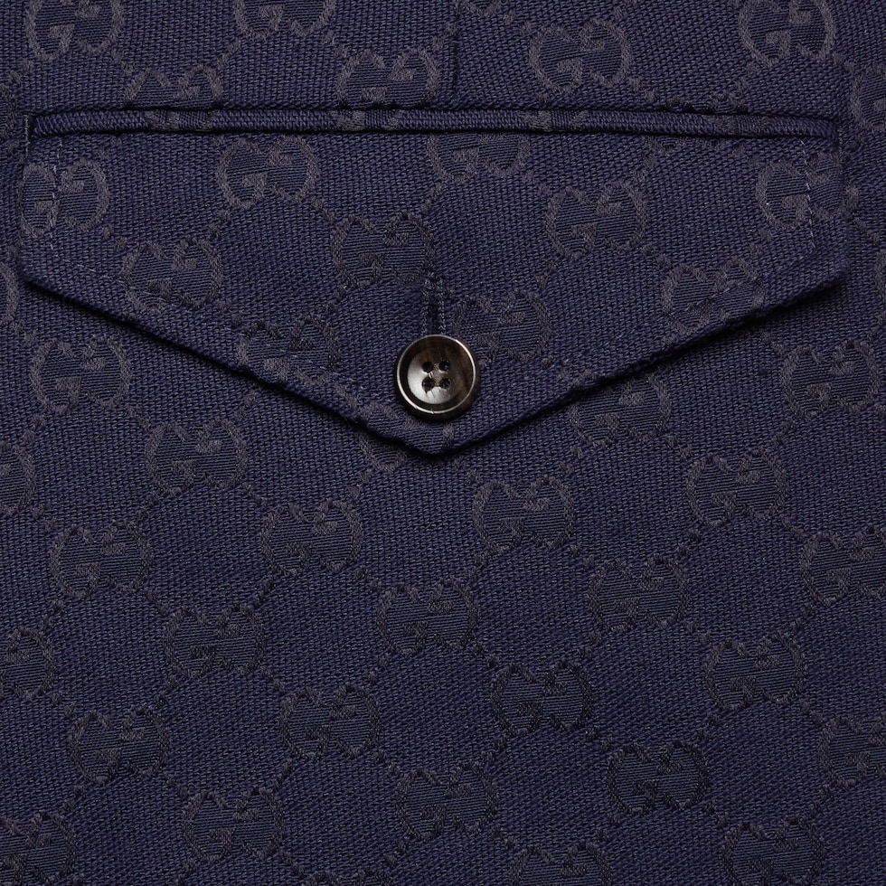 GG canvas track bottoms in dark blue | GUCCI® SG