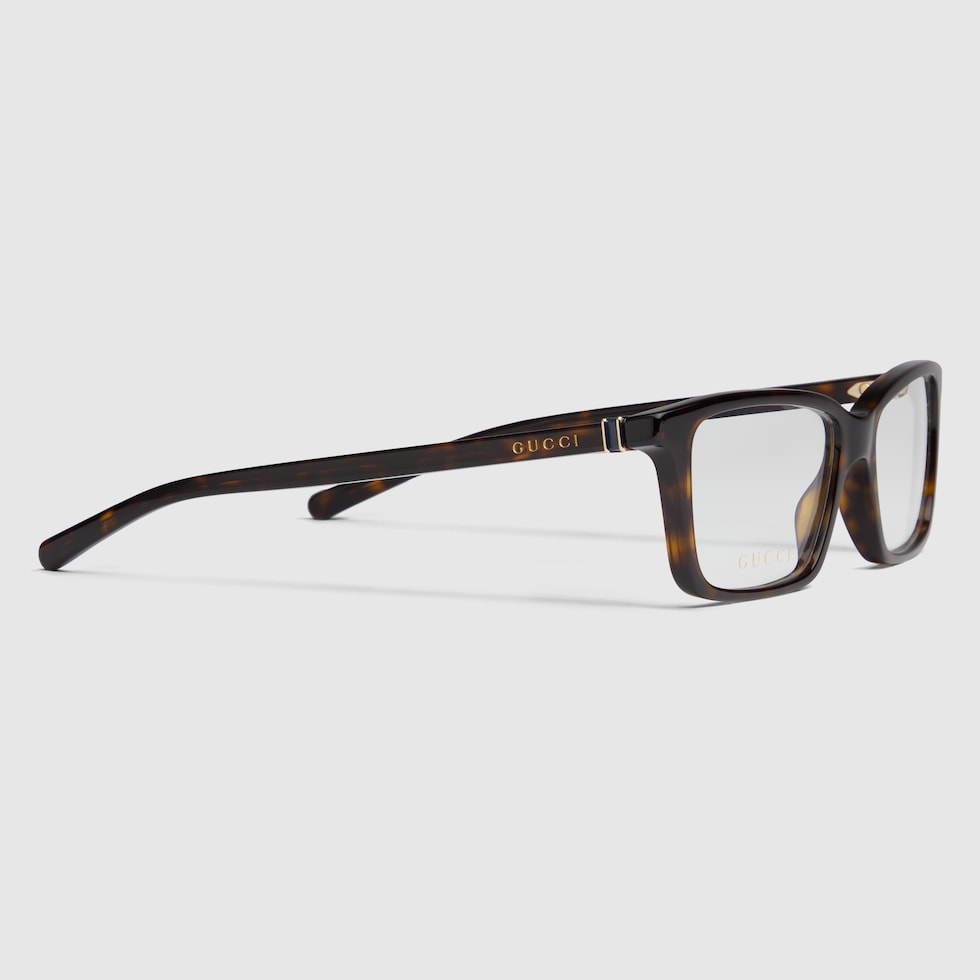 Rectangular optical frame in dark tortoiseshell | GUCCI® BE