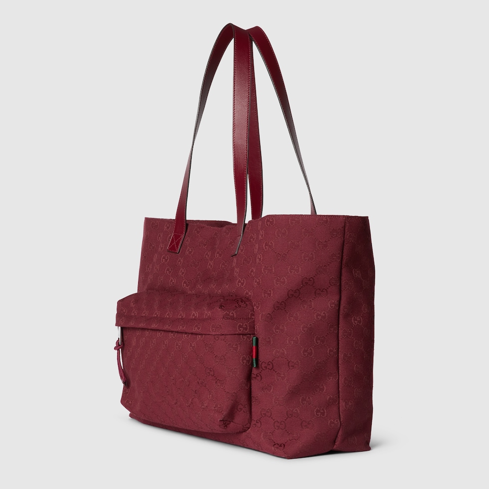 Large GG tote bag in Rosso Ancora red GG canvas | GUCCI® Canada