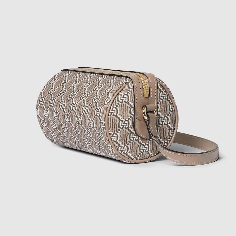 Mini shoulder bag with GG Shadow in taupe leather | GUCCI® TH