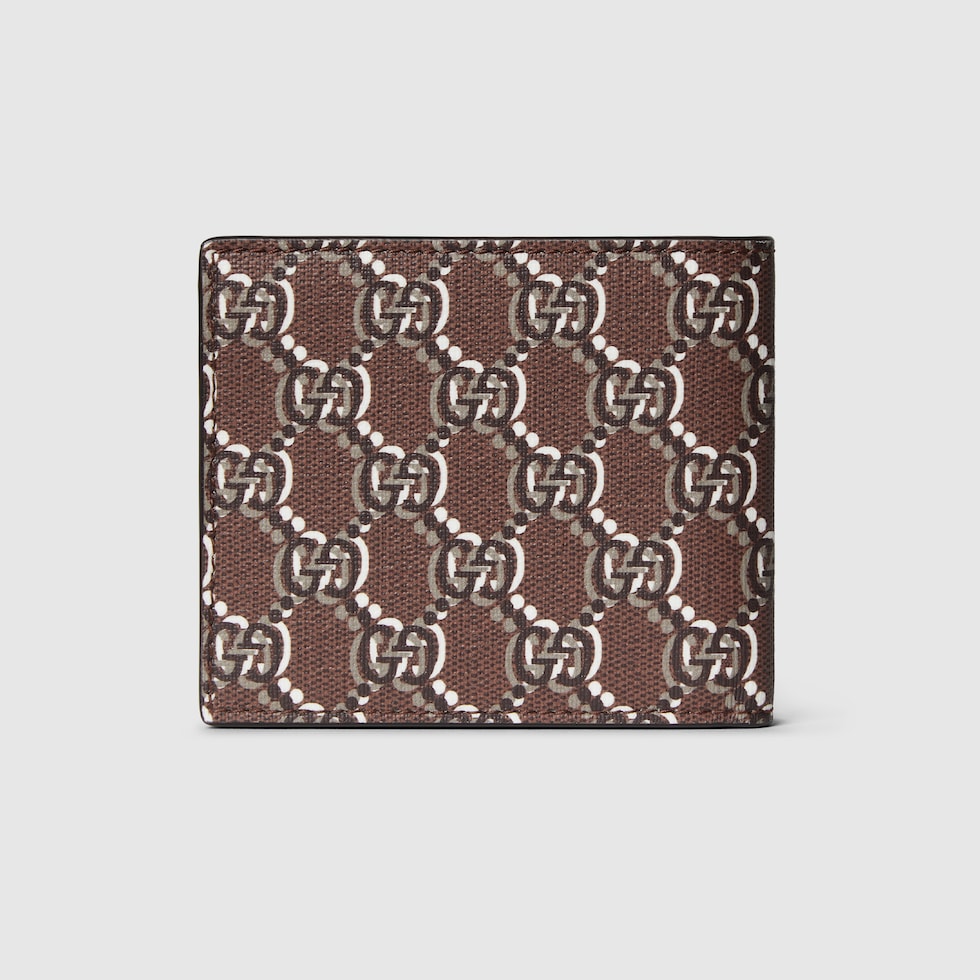 Bi-fold wallet with GG Shadow in brown canvas | GUCCI® TR