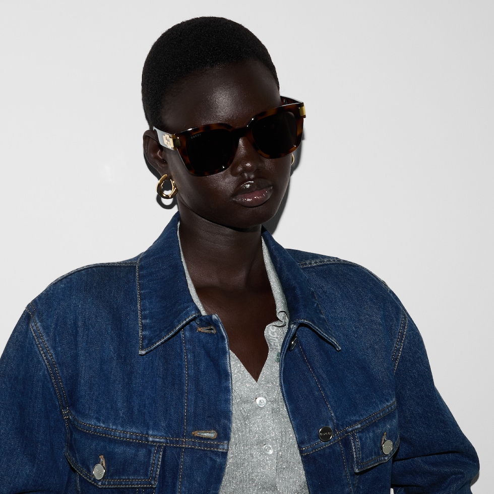 Cat eye sunglasses in tortoiseshell | GUCCI® UK