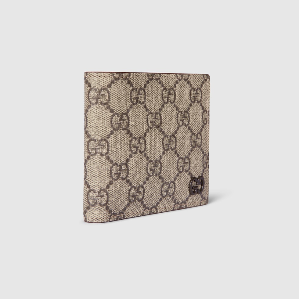 GG coin wallet with GG detail in beige and ebony Supreme | GUCCI® PT