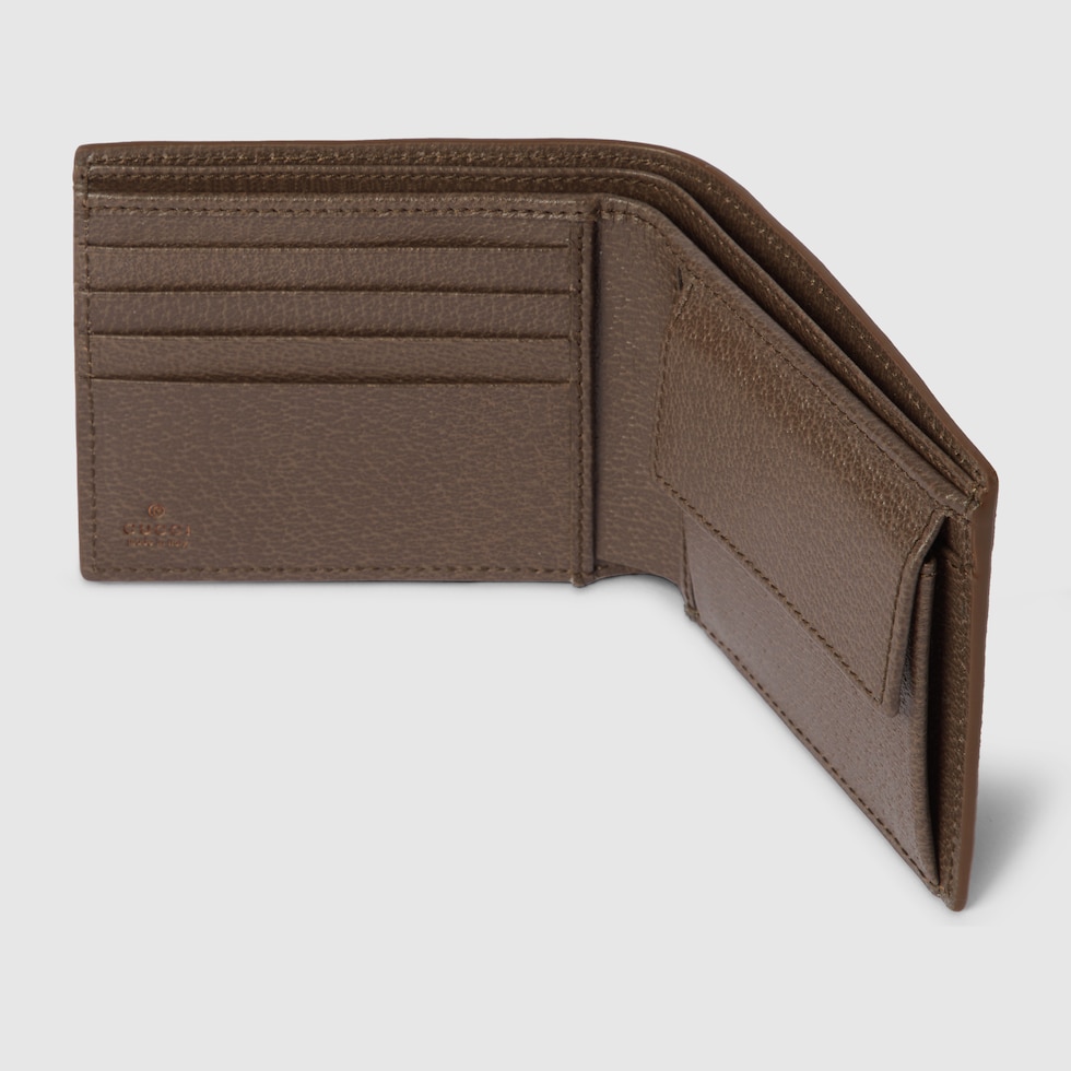 Brown interior GG coin wallet in beige and ebony Supreme | GUCCI® UK