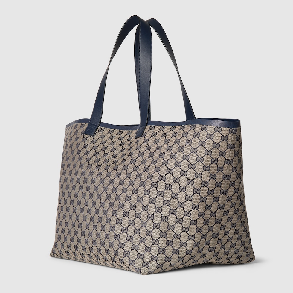 Gucci Totissima large tote bag in beige and blue GG canvas | GUCCI® PL