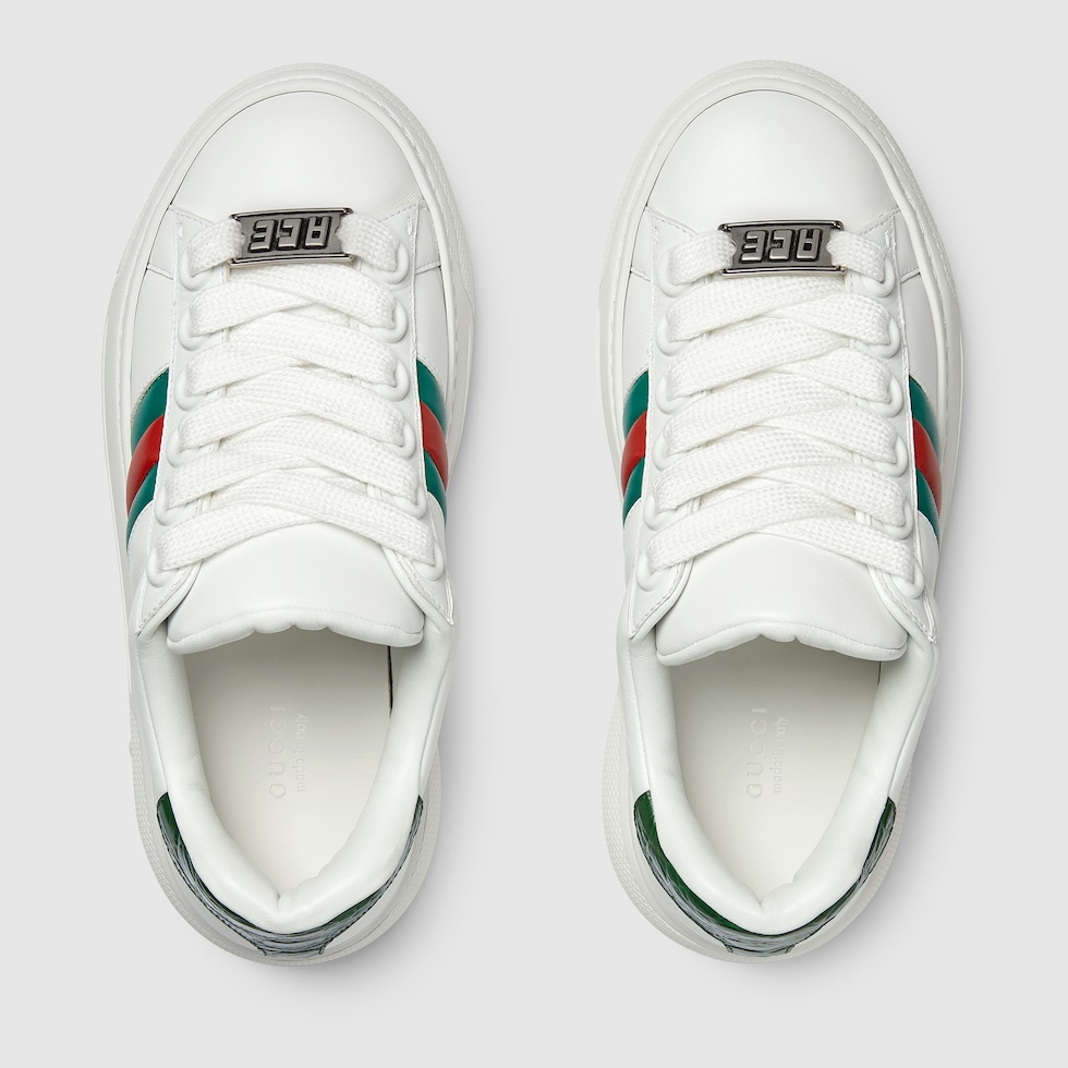 Women's Gucci Ace sneaker with Web in white leather | GUCCI® PL