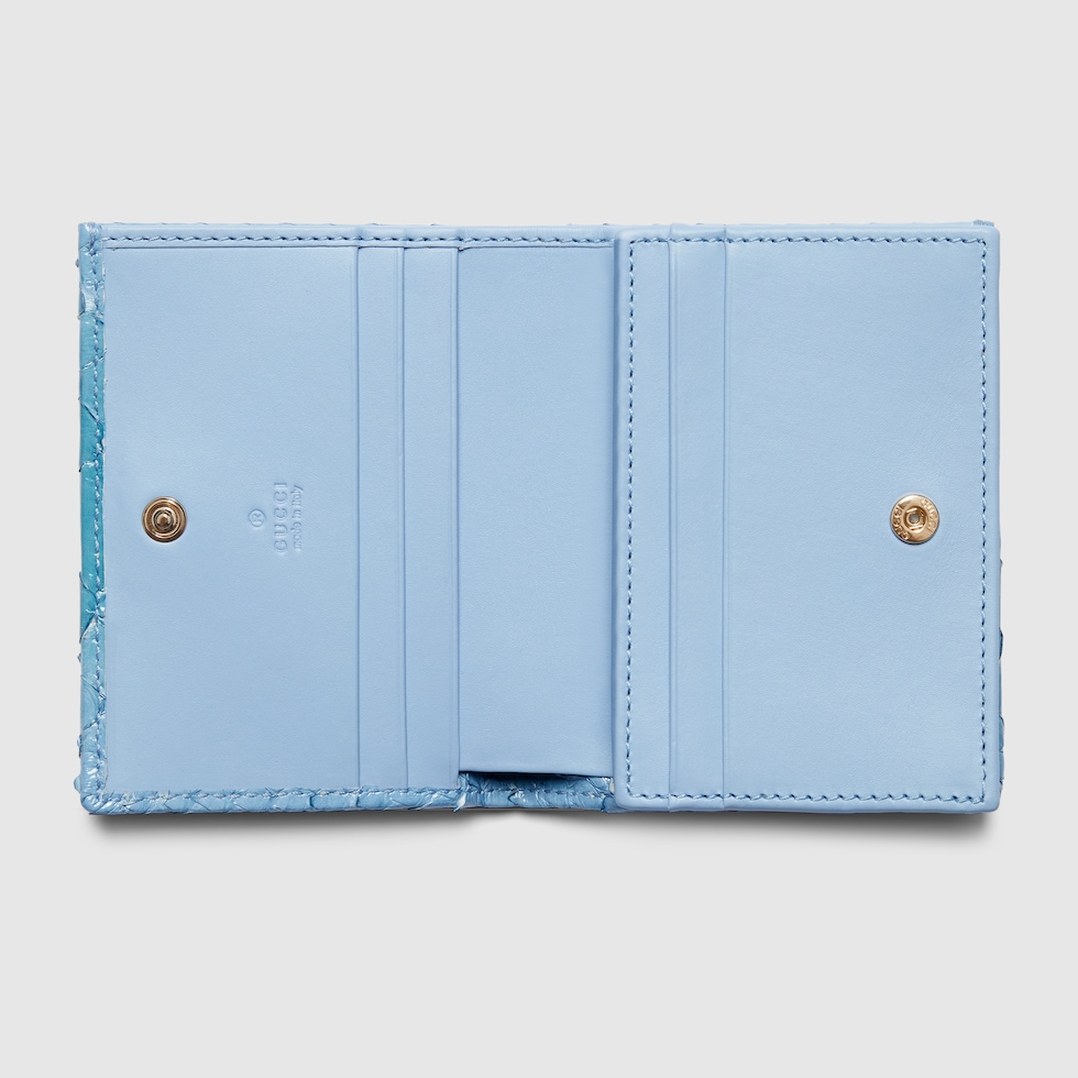 GG Marmont python card case wallet in gradient blue | GUCCI® US