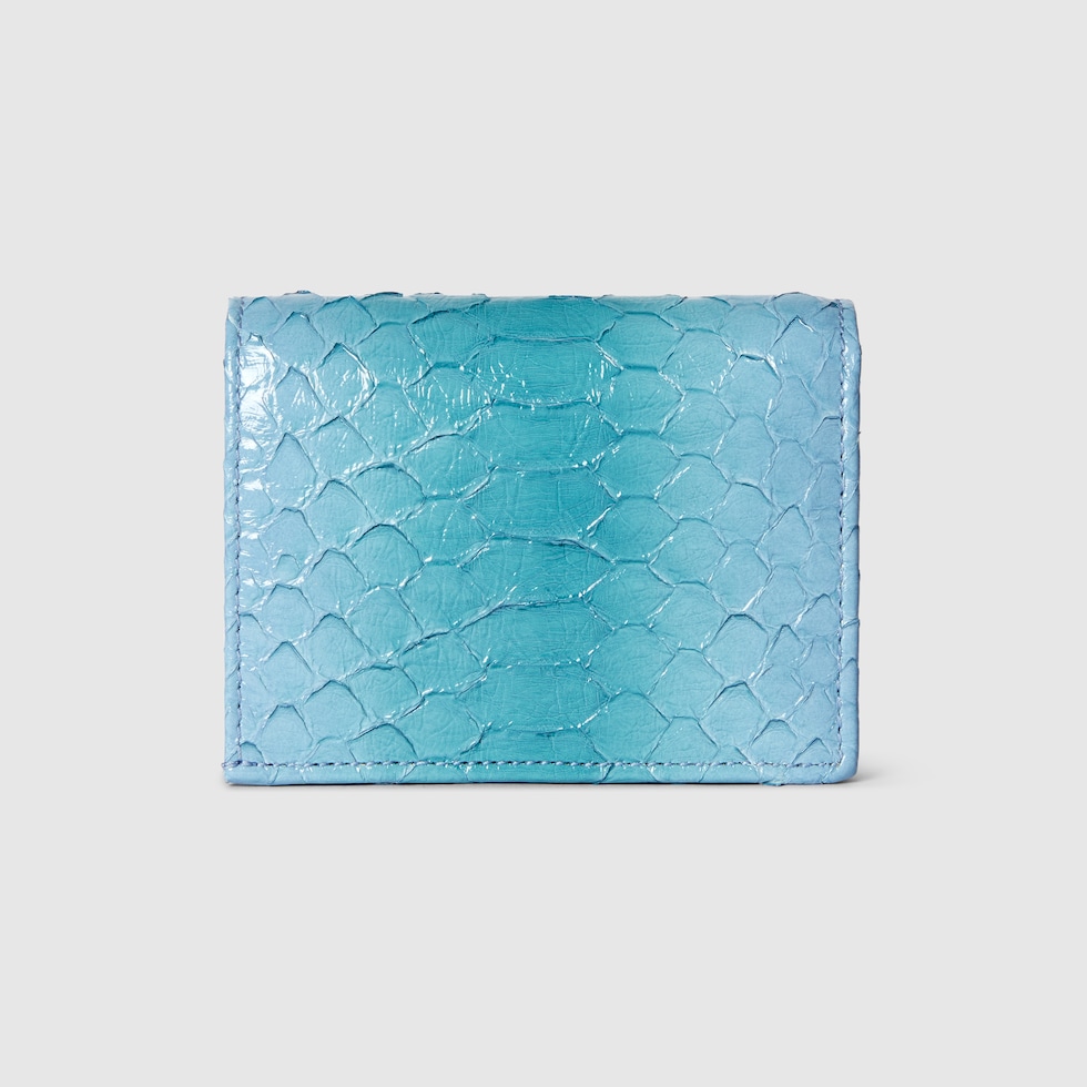 GG Marmont python card case wallet in gradient blue | GUCCI® US