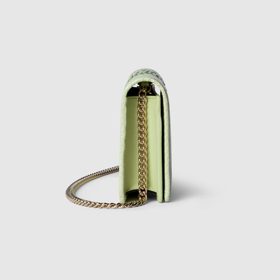 GG Marmont python wallet on chain in gradient green | GUCCI® US