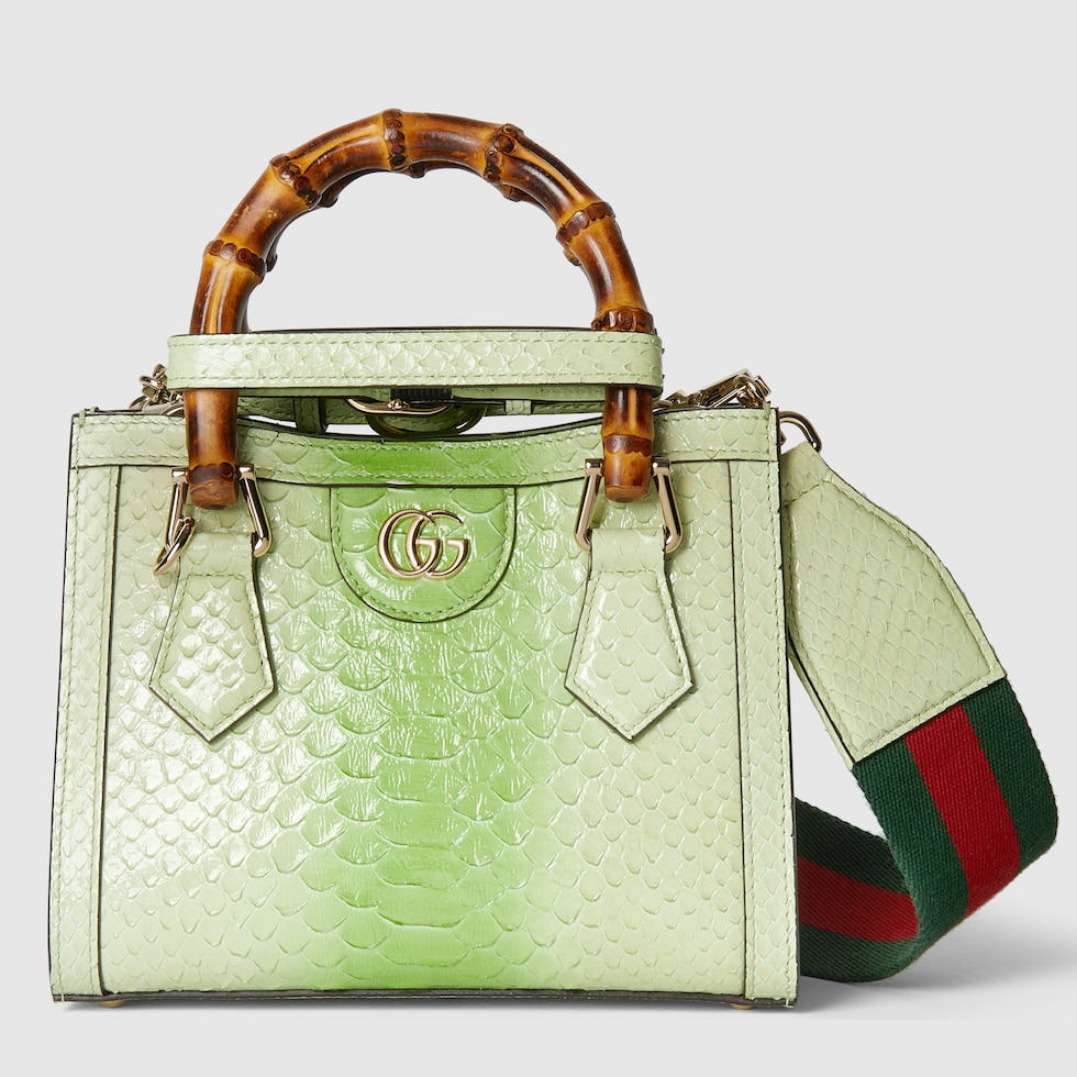 Gucci Diana mini python tote bag in gradient green | GUCCI® AE