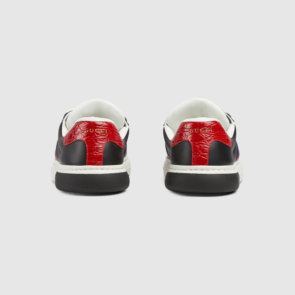Men's Gucci Ace trainer with Web in black leather | GUCCI® AE