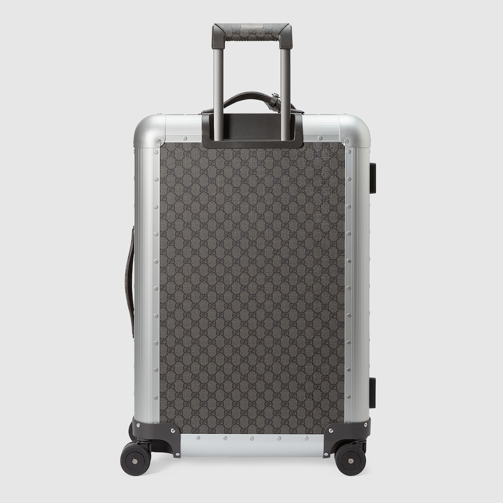 Trolley mediano Gucci Porter en lona Supreme gris y negra | GUCCI® MX
