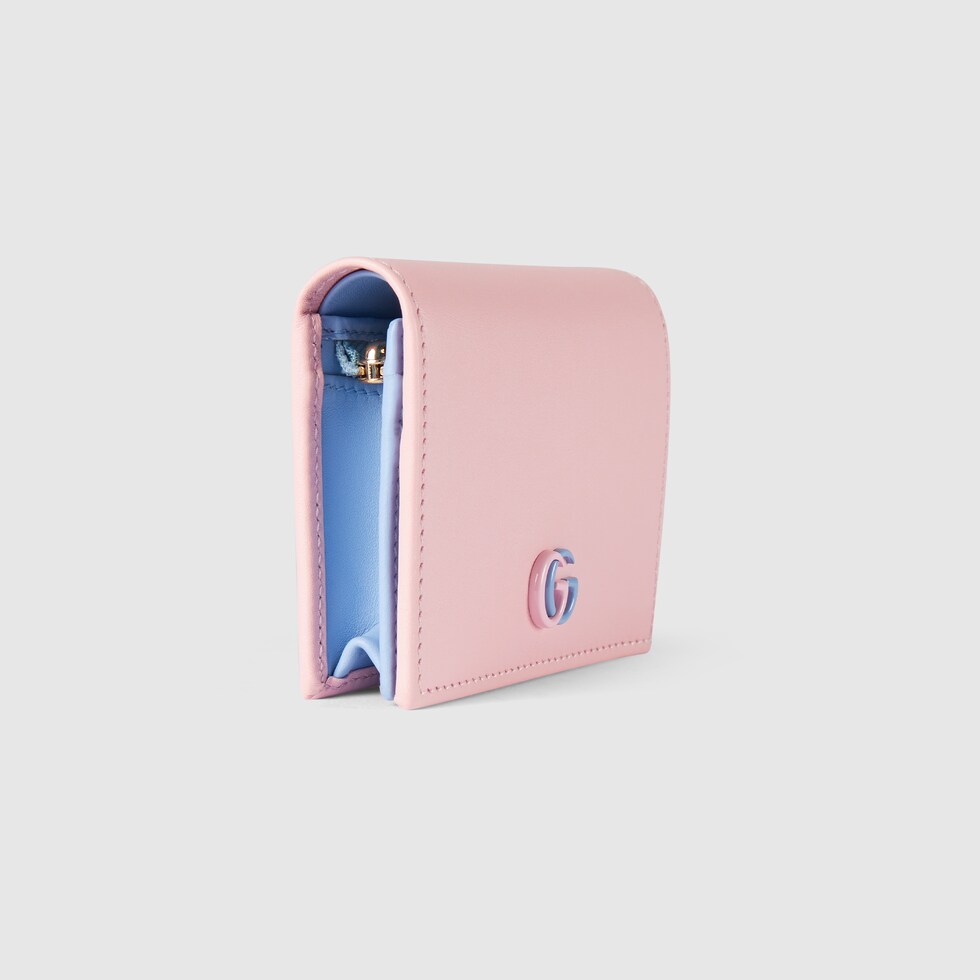 GG Marmont card case in pastel pink leather | GUCCI® PL