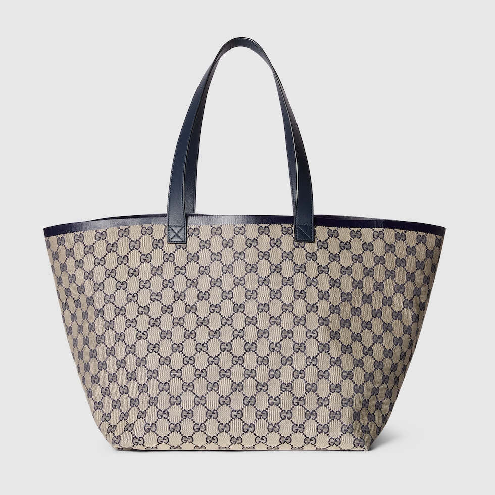 Gucci Totissima large tote bag in beige and blue GG canvas | GUCCI® TH