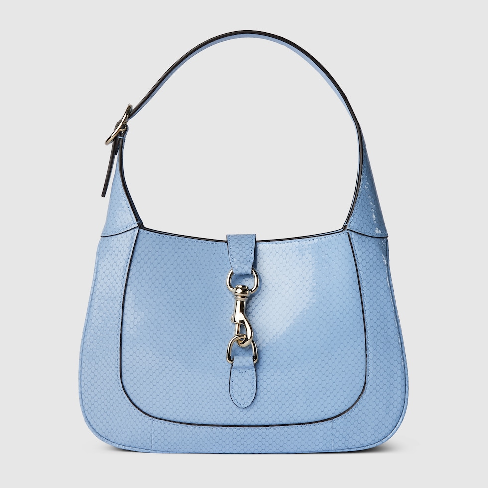 Gucci Jackie python shoulder bag in light blue | GUCCI® AE