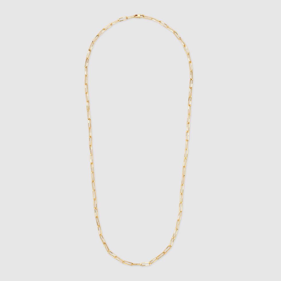 Gucci Link to Love long chain necklace in 18k yellow gold | GUCCI® US