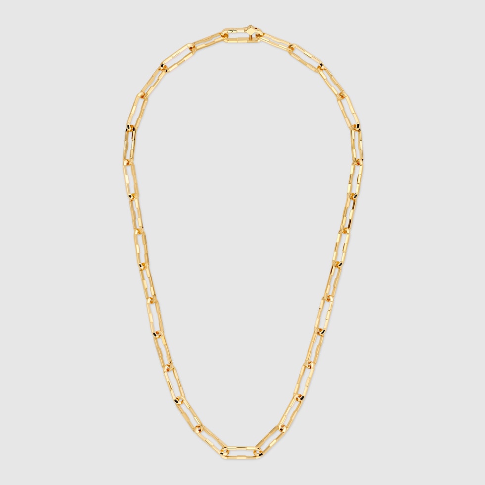 Gucci Link to Love wide chain necklace in 18k yellow gold GUCCI US