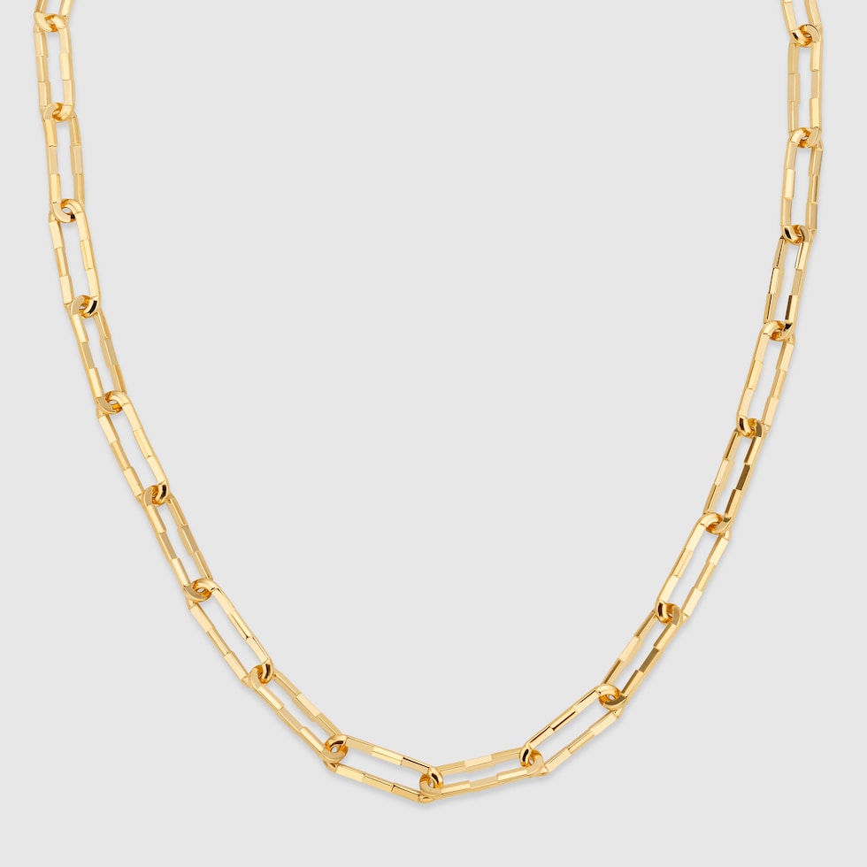 Gucci Link to Love wide chain necklace in 18k yellow gold | GUCCI® US