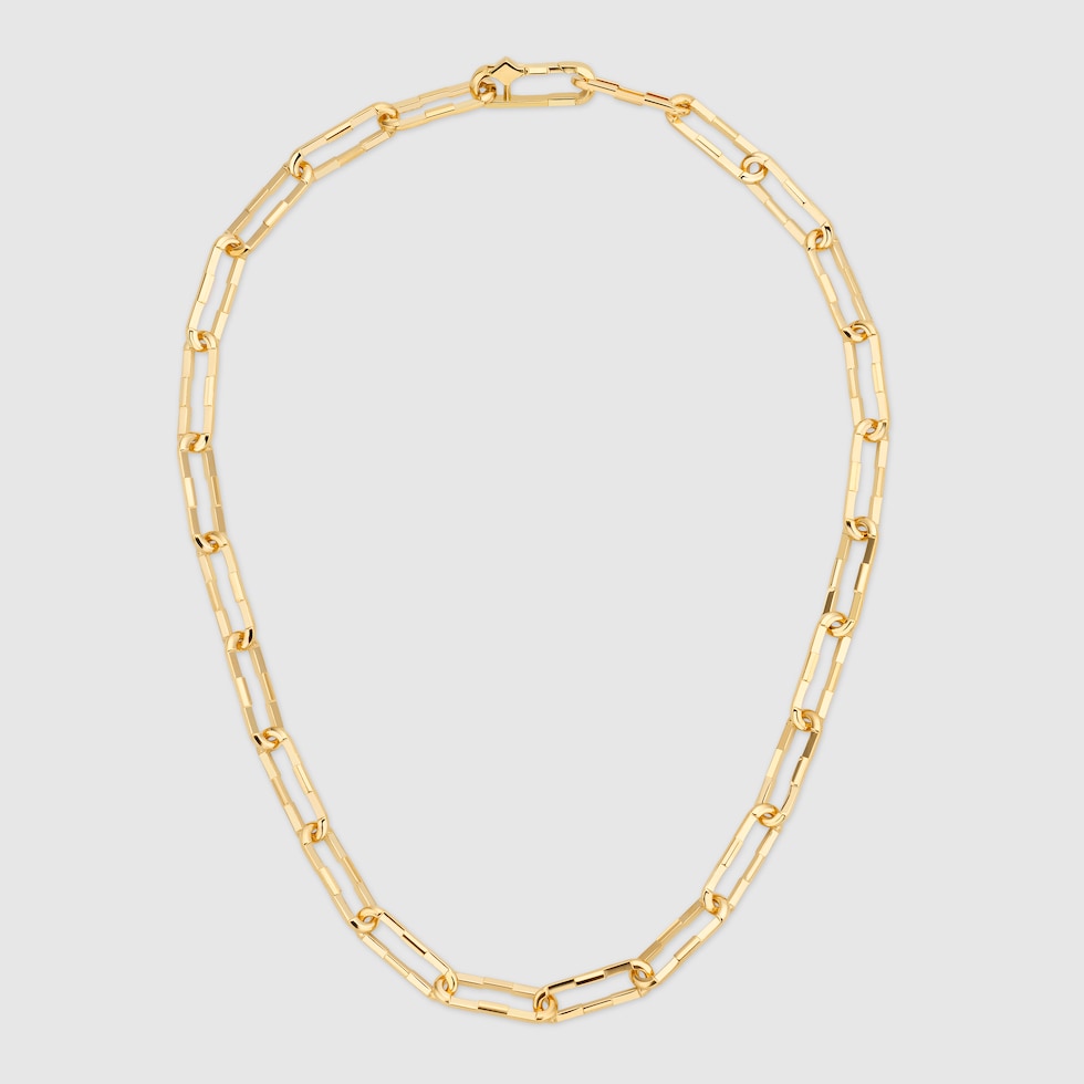 Gucci Link to Love 18k wide chain necklace in 18k yellow gold | GUCCI® UK