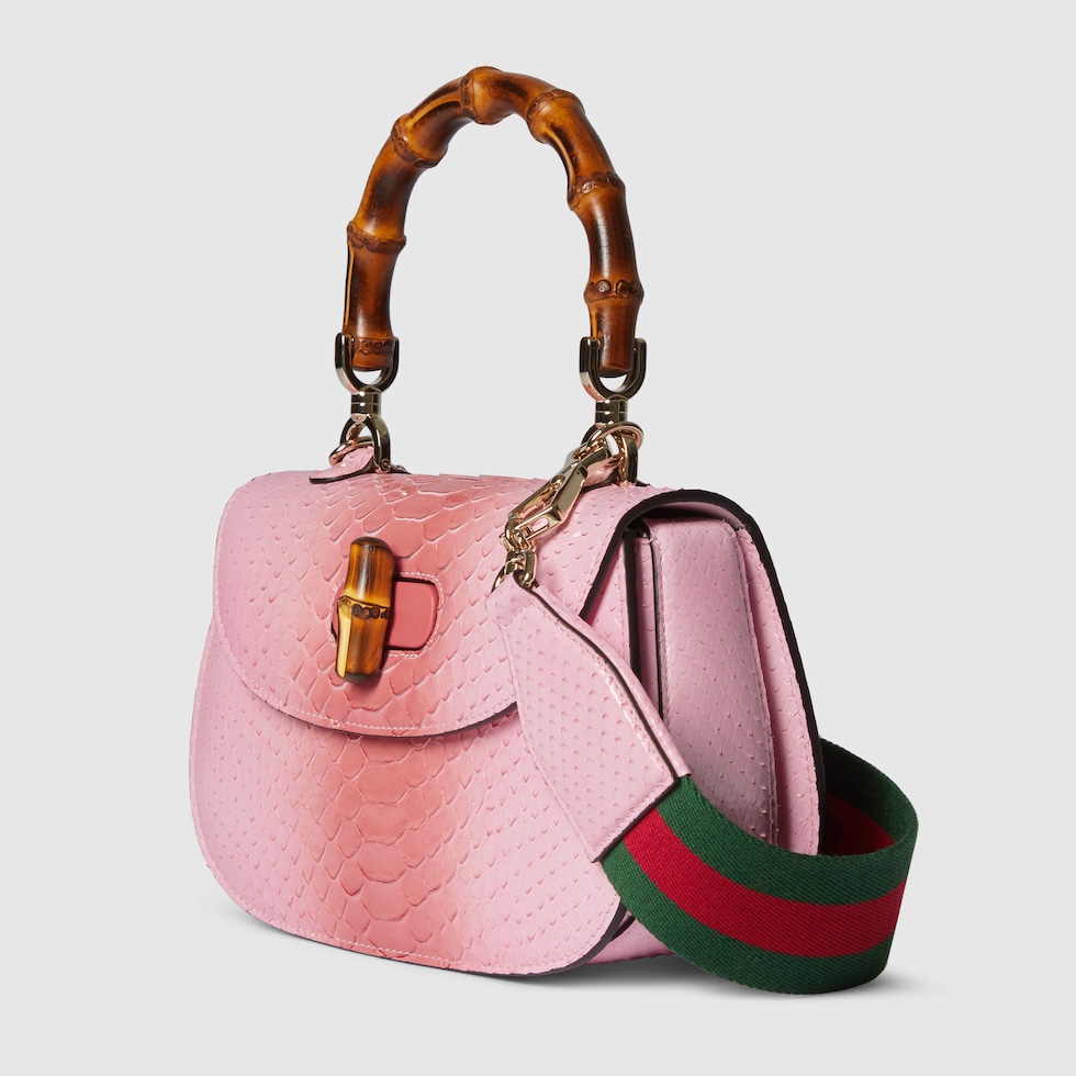 Gucci Bamboo 1947 python small bag in beige | GUCCI® SI