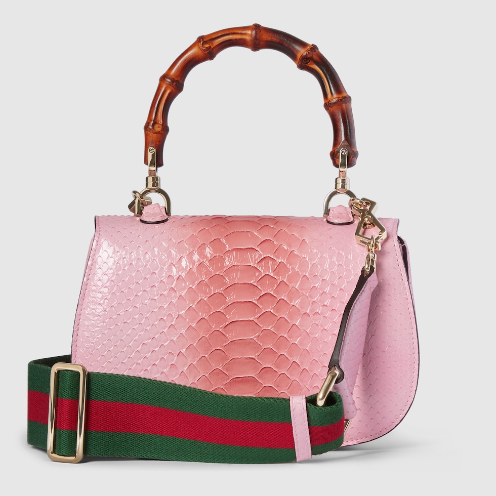 Gucci Bamboo 1947 python small bag in beige | GUCCI® SI