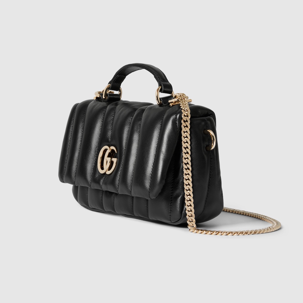 GG Milano mini top handle bag in black leather | GUCCI® Canada