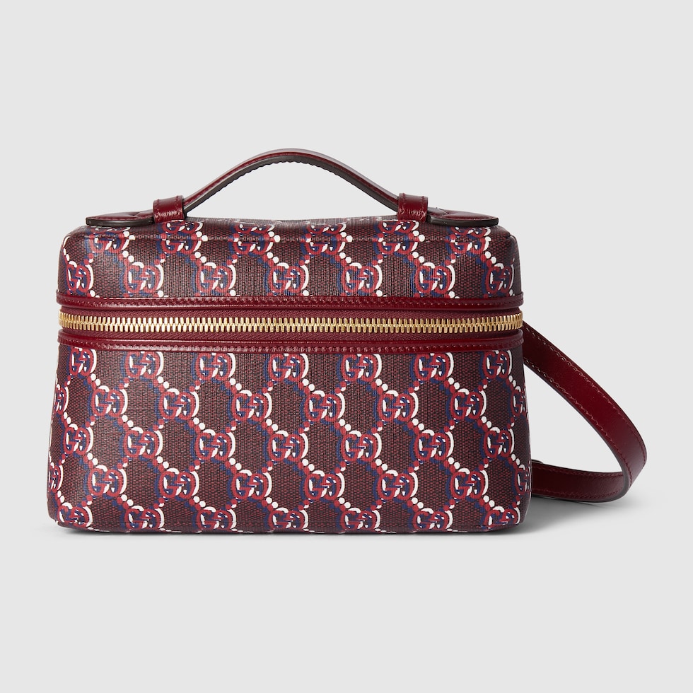 กระเป๋า Super mini bag with GG Shadow inผ้าแคนวาสสี Rosso Acora Red ...