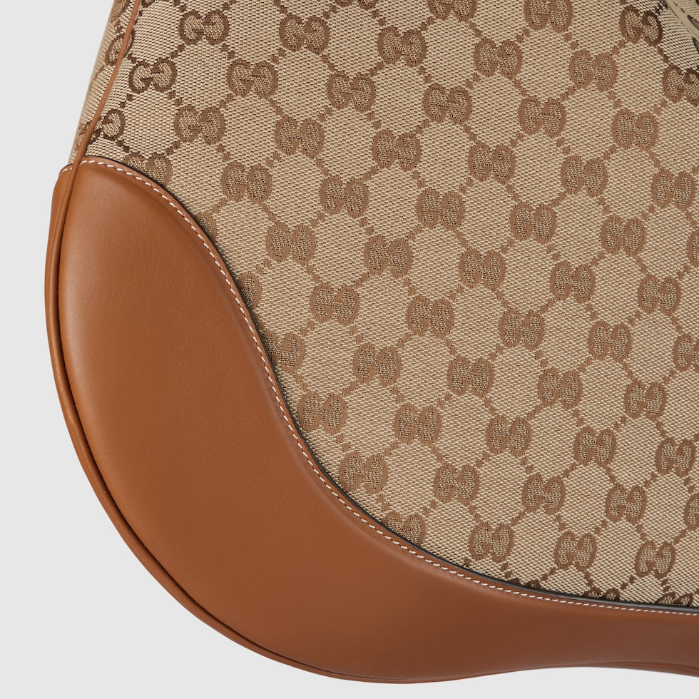 Gucci B maxi shoulder bag in beige and dark brown GG canvas Gucci B maxi shoulder bag in beige and dark brown GG canvas