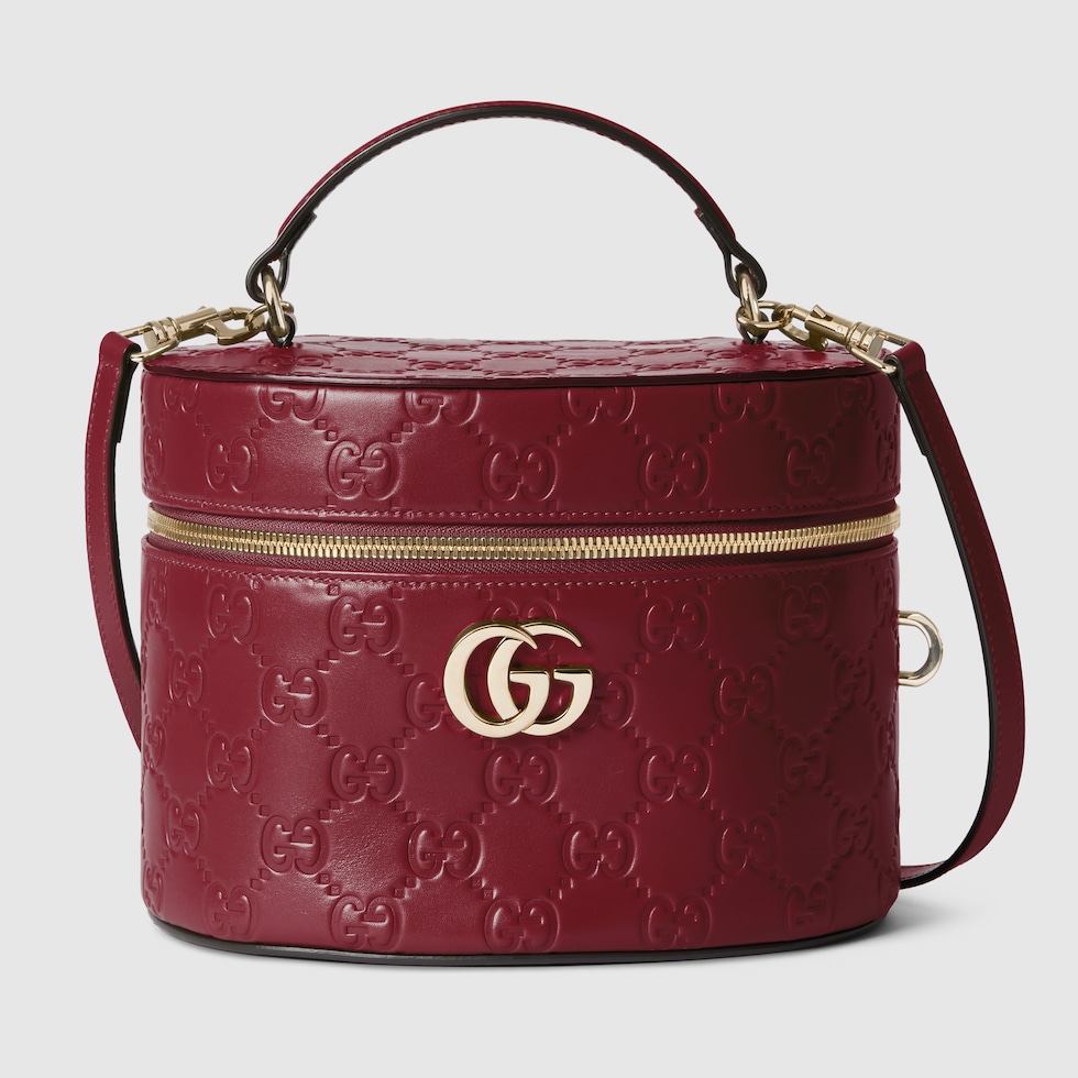 GG beauty case in Gucci Rosso Ancora leather | GUCCI® TH