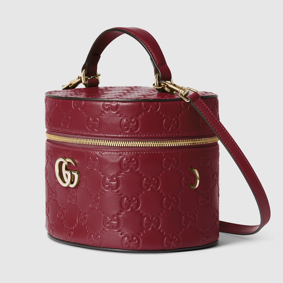 GG beauty case in Gucci Rosso Ancora leather | GUCCI® TH