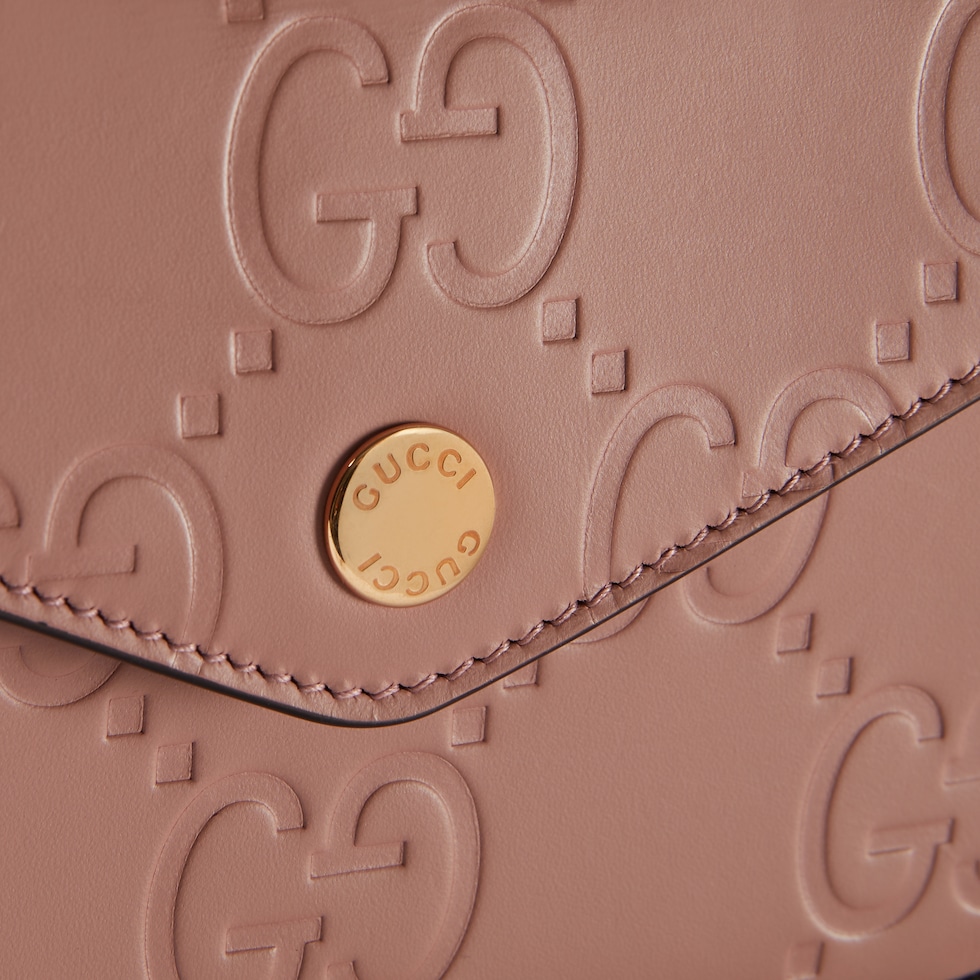 QA ®غوتشي |‎GG super mini shoulder bag in rose beige leather