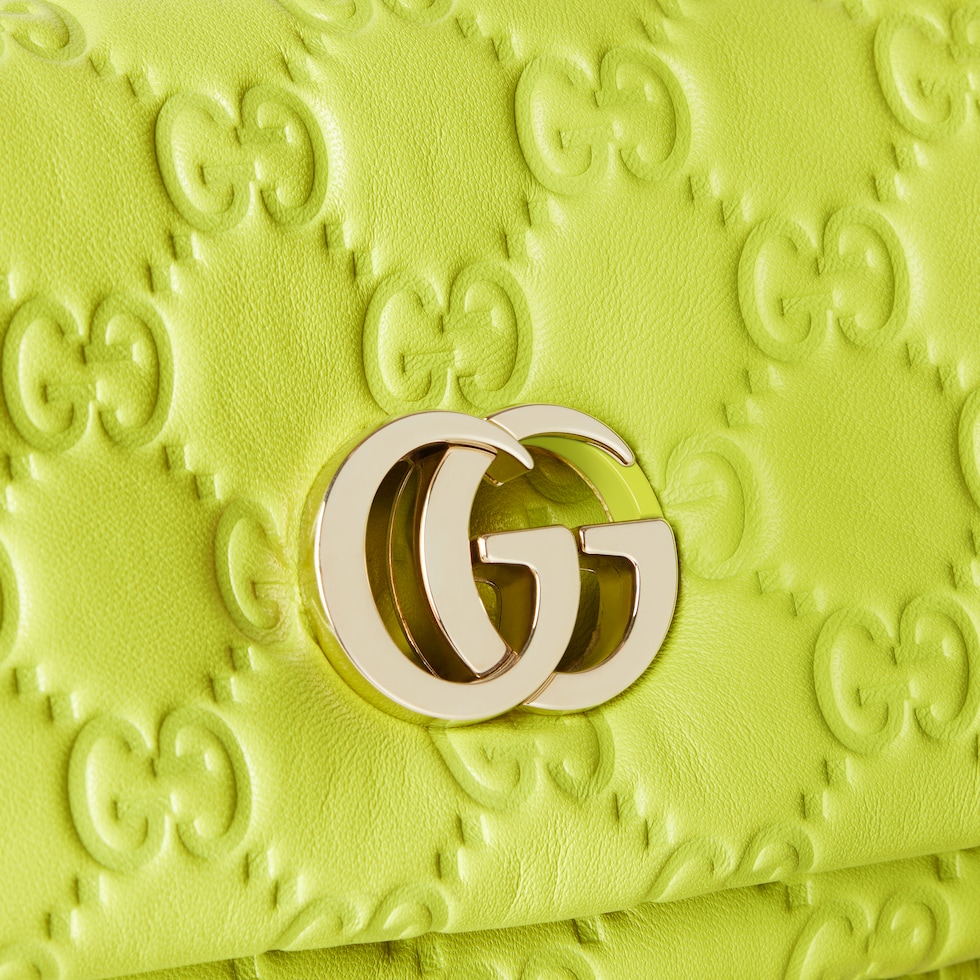 GG Milano small top handle bag in bright green GG leather | GUCCI® US