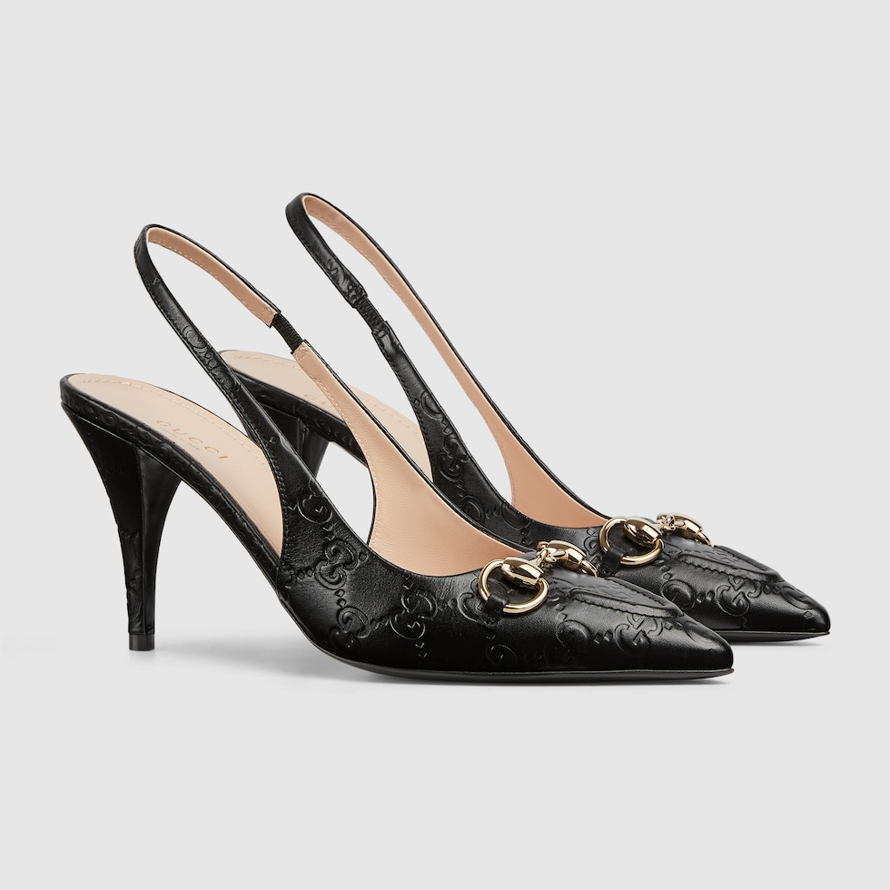 Women's Horsebit pump in black GG leather | GUCCI® UK